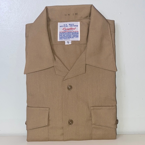Creighton | Shirts | Us Navy Official Uniform Creighton Khaki Button ...